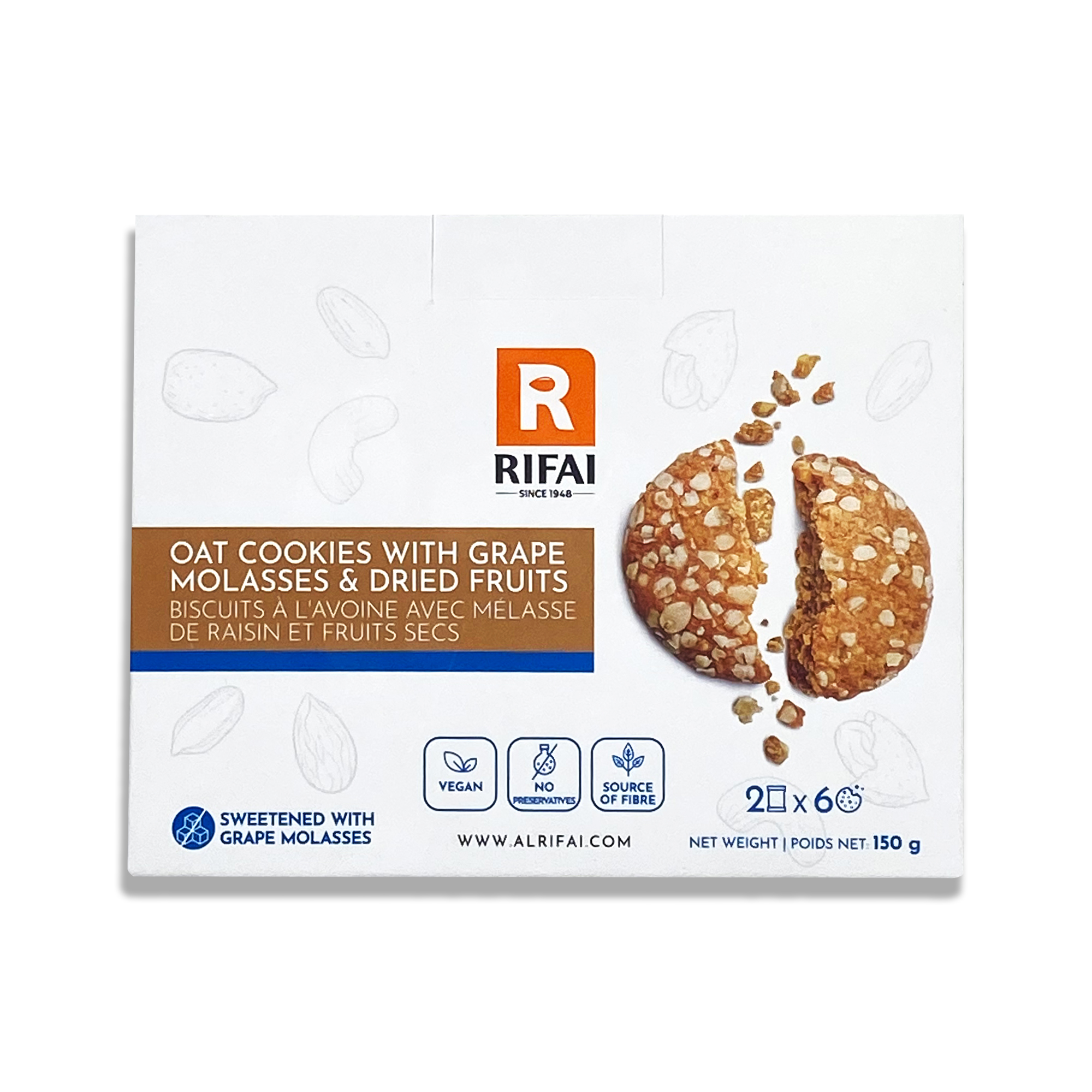 Rifai Oat Cookies with Grape Molasses & Dried Fruits - Rifai Lebanon